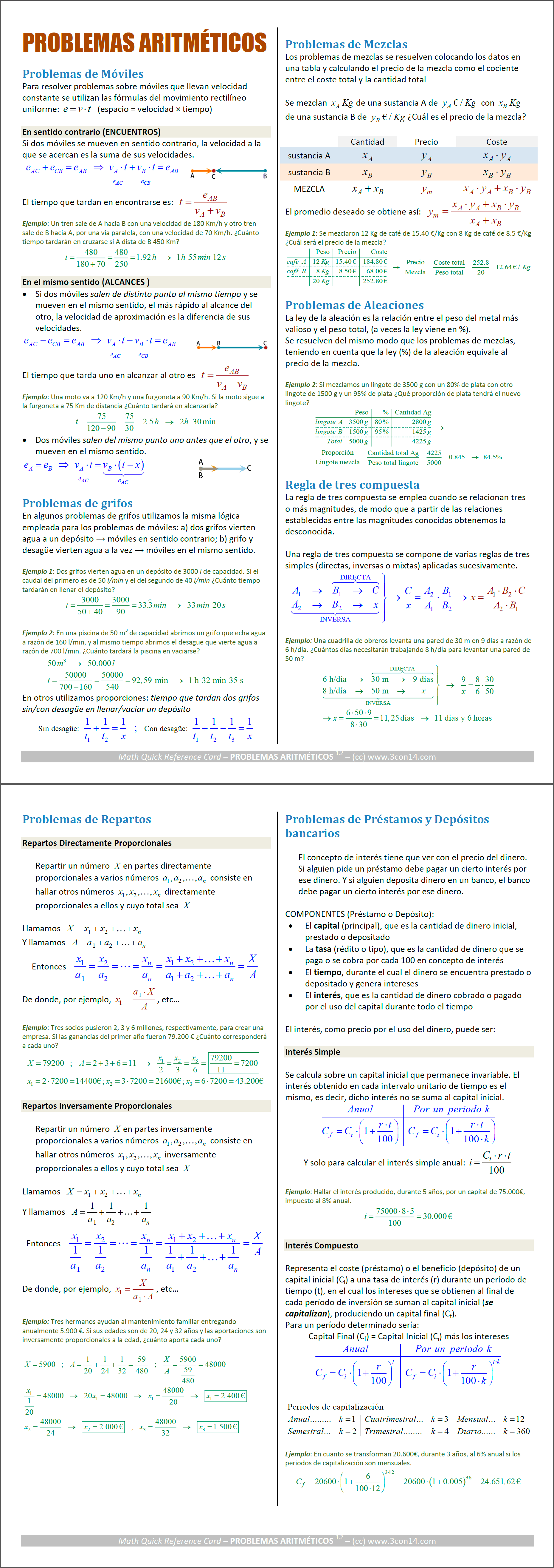 3con14 - Matemáticas - A · Problemas aritméticos [Guía]